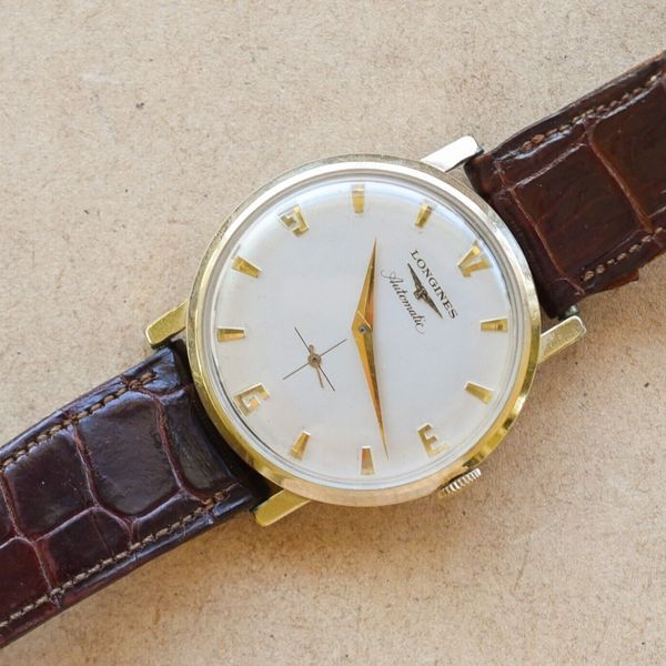 Vintage LONGINES Automatic Gold Filled Men's Watch Raised Numeral Dial ...