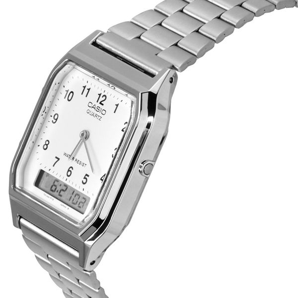 Casio Vintage Dual Time Analog Digital AQ-230A-7BMQ AQ230A-7BMQ Unisex ...