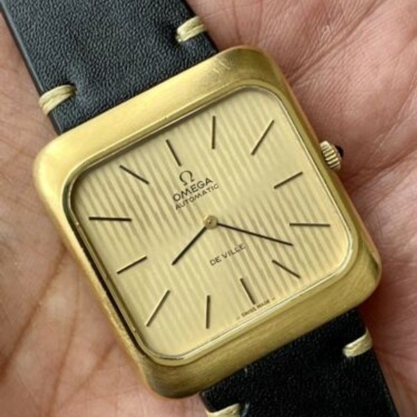 Omega De Ville 1510047 Square TV Champagne Linen Dial Automatic Cal 711 ...