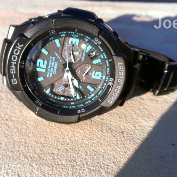 FS: Casio G-Shock Solar Atomic Aviator GW3000BD Blue Face PVD Bracelet | WatchCharts Marketplace