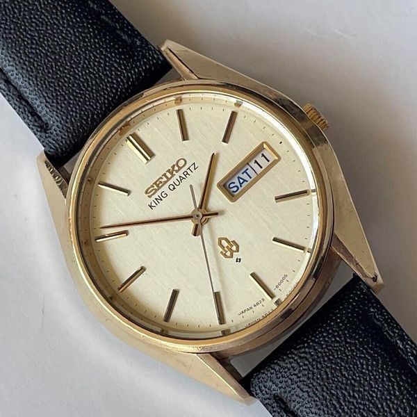 SEIKO KING QUARTZ 4823-8000 Gold Men's Watch Used From JAPAN ...