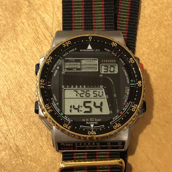 FS: Citizen D120 Windsurfer - quartz, retro, gold accent, NATO ...