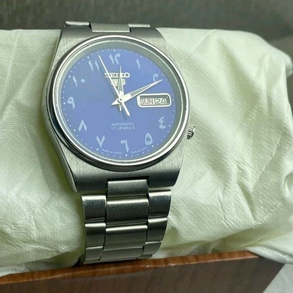 Vintage Seiko 5 Automatic Blue Dial Mens Watch 7009 Day/Date 17 Jewels Arabic | WatchCharts ...