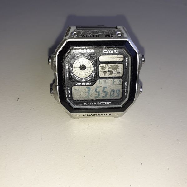 Casio World Time Illuminator 3299 AE-1200WH Wristwatch | WatchCharts ...