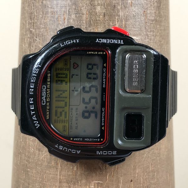 Vintage Casio Men BP-100 Blood Pressure Monitor Quartz Digital 37mm ...