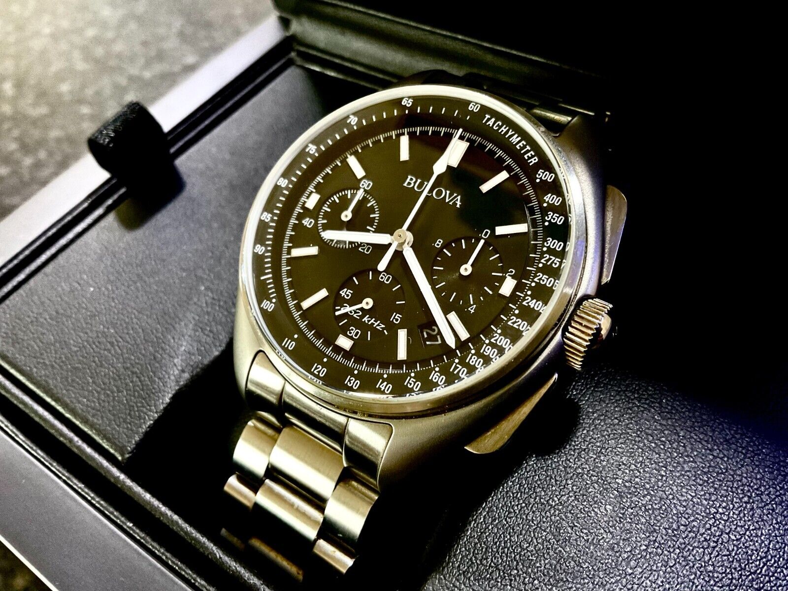 Bulova Lunar Pilot 96B258 Moon Watch Quartz Chrono 45mm Stainless Steel ...