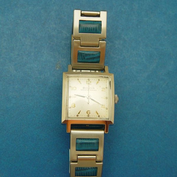 *SERVICED*M BULOVA 1956 ALBATROSS (RARE) AUTO SQUARE WATER PROOF CASE ...