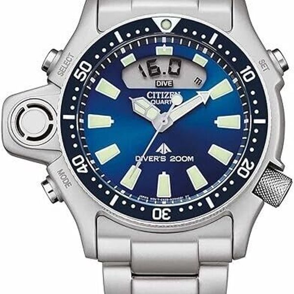 Citizen Pro Master Aqualand JP2000-67L Men's Quartz Dive Watch, Blue Dial | WatchCharts Marketplace