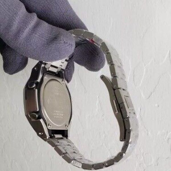 Silver Custom Casio G-Shock GA2100 Watch Casioak Mod Red Dial ...