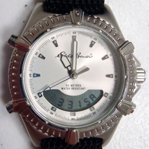 FS: Eddie Bauer Analog/Digital Men's Watch, Breitling styled, Silver ...