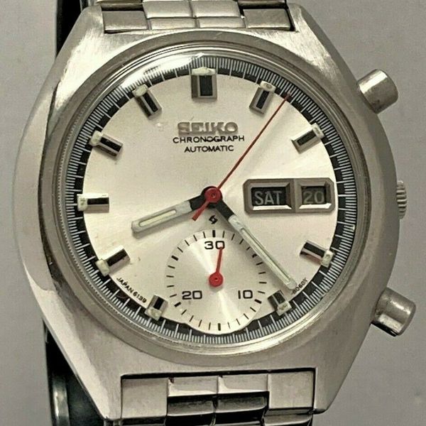 FANTASTIC RARE VINTAGE 1973 SEIKO 6139-8030 39MM CHRONOGRAPH! USA ...