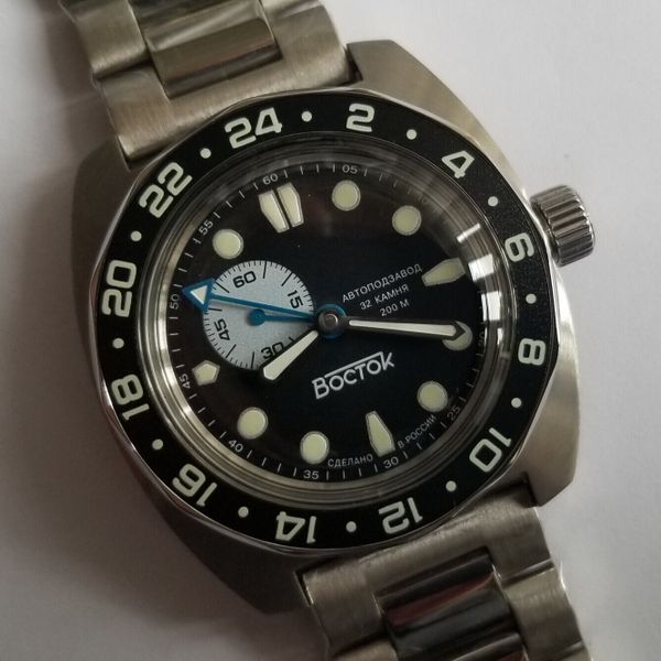 Automatic watch. Vostok AMPHIBIAN. 2426.12 / 17037B. Mod. BATMAN. GMT ...