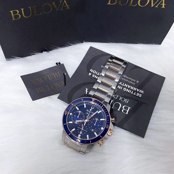 Bulova Series C Blue Dial Marine Star Men New 98B301 Chronograph Watch ...
