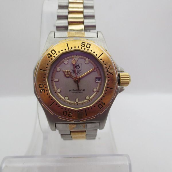VINTAGE TAG HEUER 3000 SERIES 18KGP/STAINLESS STEEL QUARTZ LADIES DIVER ...