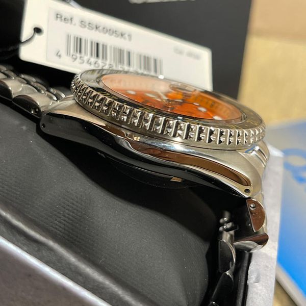 Seiko SSK005K1 5 Sports GMT Automatic Watch for Men Orange Dial ...