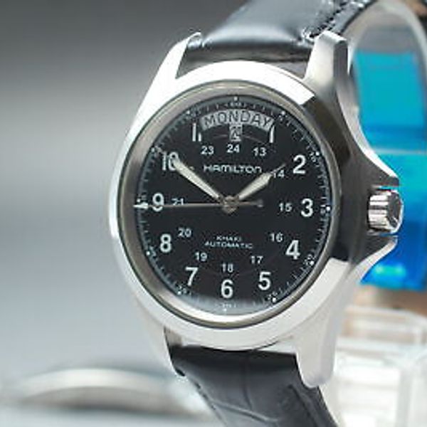 Hamilton Khaki Field King Auto H644550 40mm Day Date Black Automatic ...