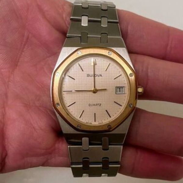 1980 BULOVA Royal Oak Mens 35mm Stainless Steel Quartz Watch ...