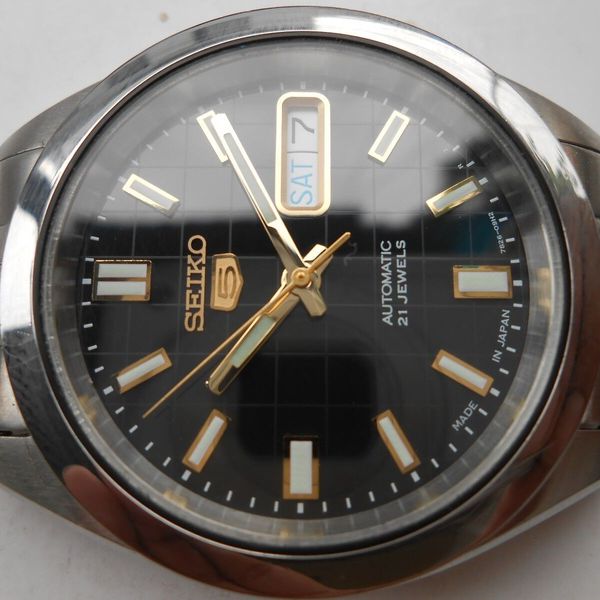 RARE VINTAGE JAPAN 7S26-00X0 SEIKO 5 JUBILEE BAND MENS AUTOMATIC ...