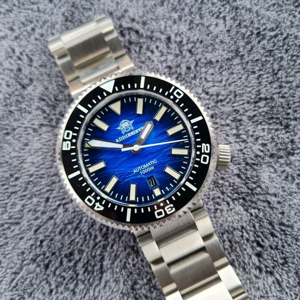 Addiesdive AD2069 blue dial men's Dive watch Seiko NH35 automatic- used ...