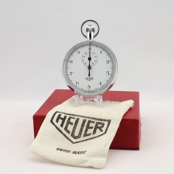 1940s Heuer stopwatch *with original bag* stop watch timer Tag vintage ...