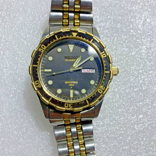 VINTAGE MEN'S SEIKO QUARTZ DIVERS WATCH 5H23-7D19 - New Battery ...