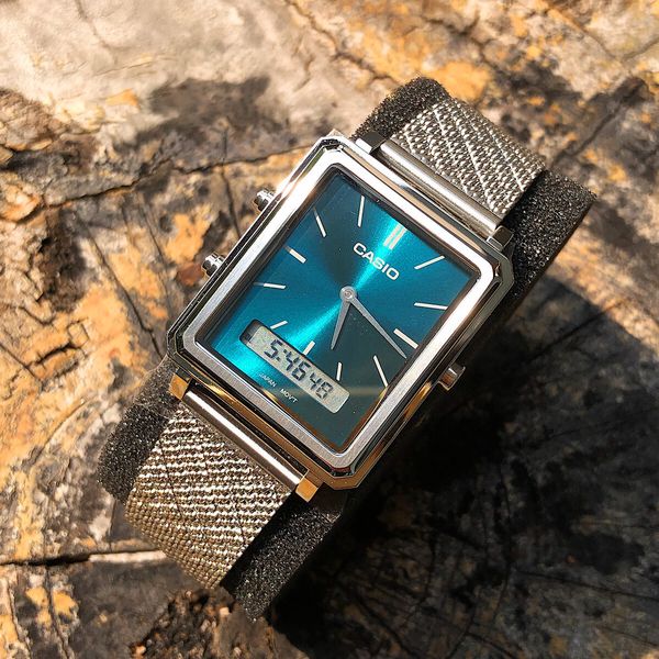 New Casio MTP-B205M-3E B205 AnaDigi Ana-Digi Digital Quartz Watch Retro ...