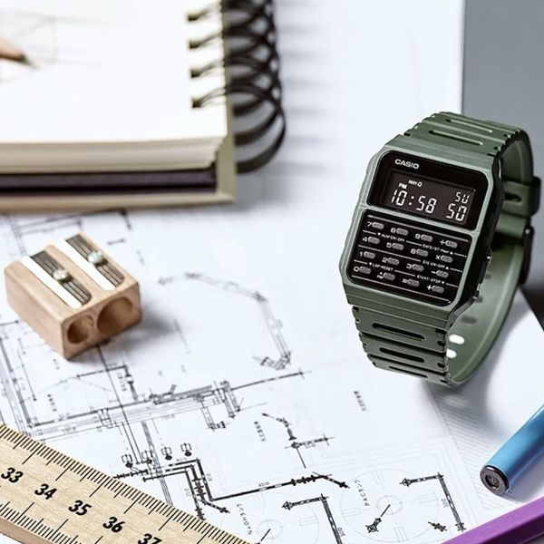 Casio CA-53W-3B Classic Vintage Calculator Watch Green Resin Band New w ...