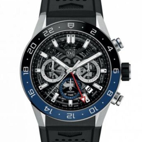 BNWT Tag Heuer Carrera Calibre Heuer 02 Skeleton GMT 45mm Model CBG2A1Z ...