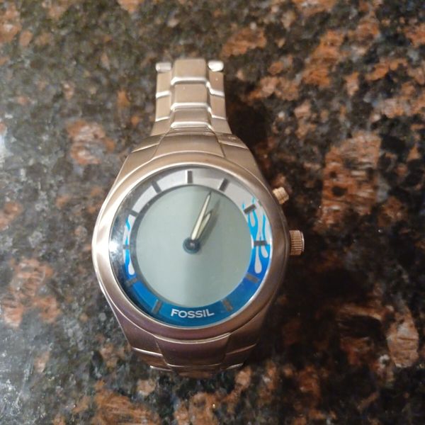 Fossil Big Tic JR-8222 Men's Blue Flame Dial Big Tic Stainless Steel | WatchCharts Marketplace