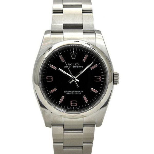 Rolex Oyster Perpetual Black Silver Pink Analog OH Finished Polished ...