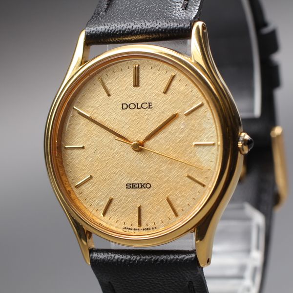 [N MINT] Vintage Seiko Dolce 8N41-6060 Gold Dial New Band&Batt Quartz Mens Watch | WatchCharts ...