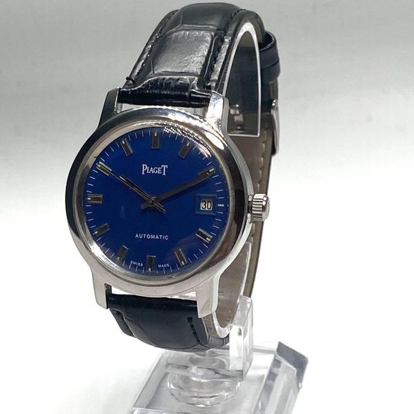Piaget Automatic Mens Watch 36mm Stainless Steel Leather Vintage Rare ...