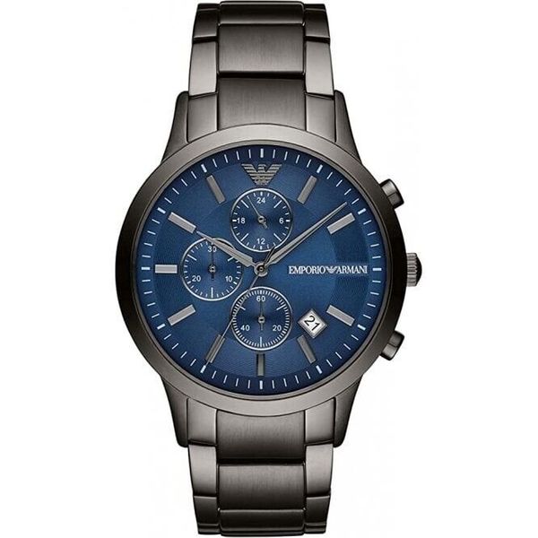 ARMANI MENS CHRONO WATCH AR11215 BLUE DIAL - CERTIFICATE - WARRANTY ...
