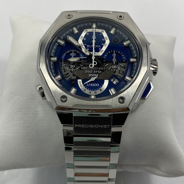 Bulova Precisionist Series X Quartz Blue Dial Stainless Steel Men's ...