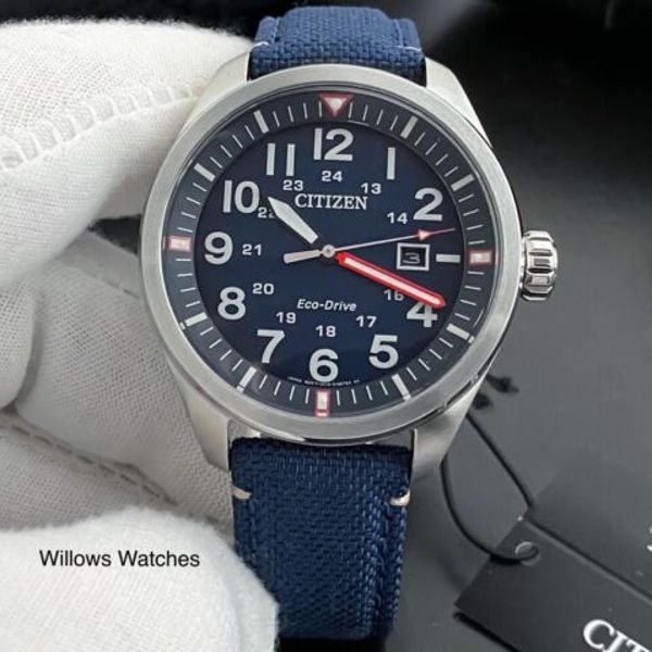 Citizen Eco-Drive Mens Aviator Blue Dial Sports Watch AW5000-16L Brand ...