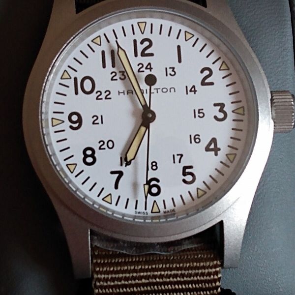 Hamilton Khaki Field Mechanical White Dial Watch - H69439411 ...