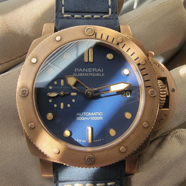 [$14,999 USD] Pam01074 Panerai 42mm Submersible Bronzo Blue | WatchCharts