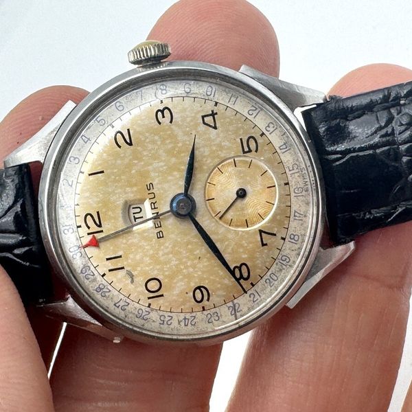 1950's Benrus Pointer Day Date Stainless Steel Manual Wind Original ...