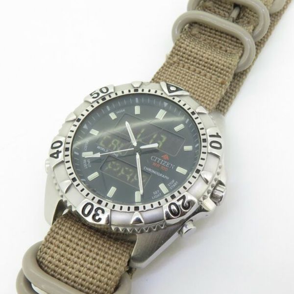 Vintage Citizen Pro Master Chronograph 100m Steel Watch C460 Q00958 $1 ...