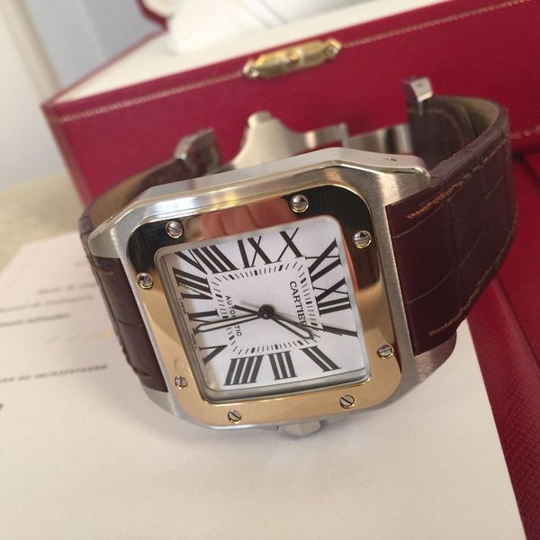 CARTIER SANTOS 100 XL 2 TONE 18K YELLOW GOLD AUTOMATIC - W20072X7 ...