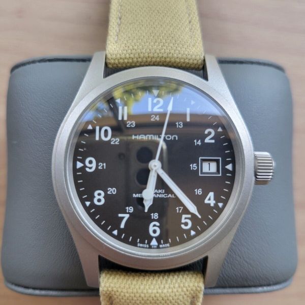 Hamilton Khaki Mechanical Men's Watch with Canvas Band - H69439933 ...