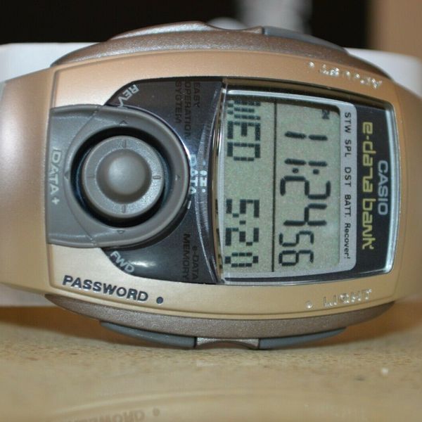 Super Rare Vintage Casio EDB-201D-8AER E-DATA BANK WORLD TIME Digital ...