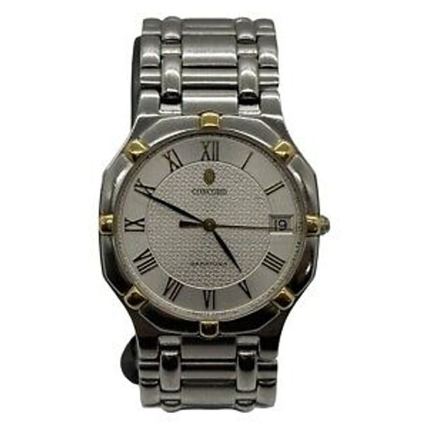 CONCORD SARATOGA MEN'S WATCH 15 58 237/1 STAINLESS STEEL GOLD TONE A ...