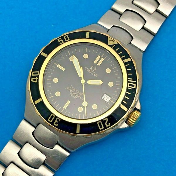Omega 1990s Seamaster 200m DIVER PRE BOND Mens Quartz Steel & 18k Gold ...