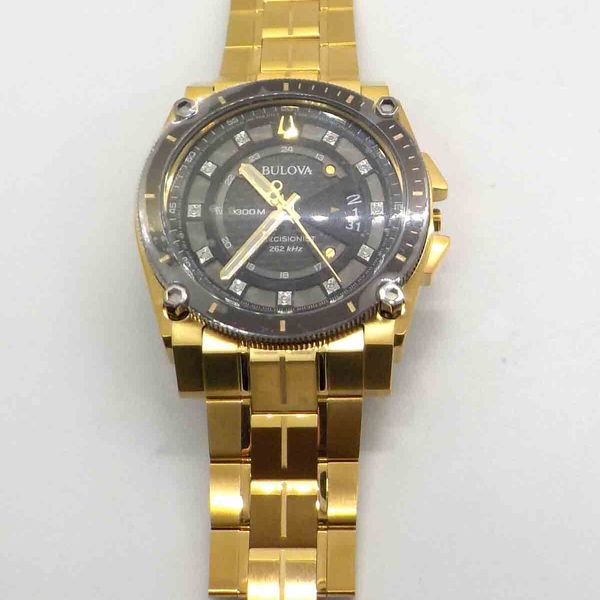 BULOVA PRECISIONIST DIAMOND BLACK DIAL MEN'S WATCH 98D156.. WATCH IS IN ...