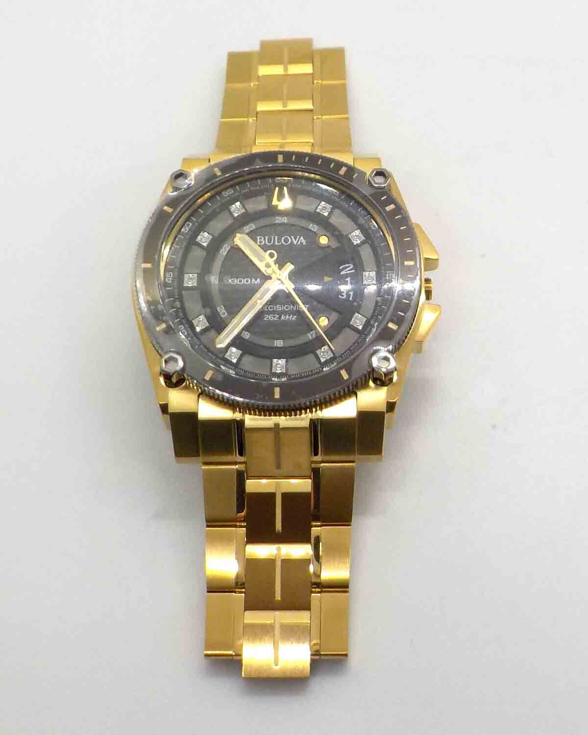 BULOVA PRECISIONIST DIAMOND BLACK DIAL MEN'S WATCH 98D156.. WATCH IS IN ...