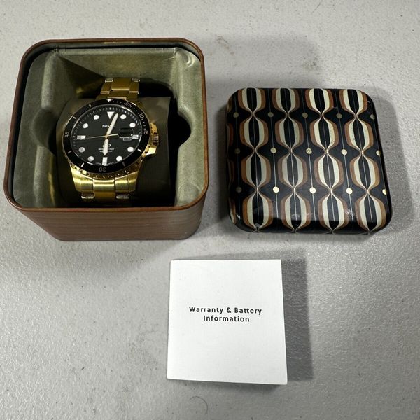 Fossil Blue Dive Quartz Black Dial Men's Watch FS6035 USED EXCELLENT ...