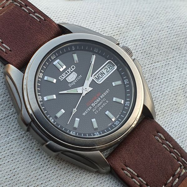 Vintage Seiko 5 Superior Titanium Automatic Japan Made Men's Watch 7S36-0140 | WatchCharts ...