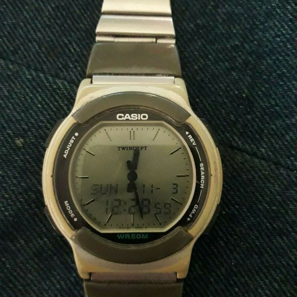 Vintage CASIO ABX-53 (1326) Data Bank Twincept watch is working ...