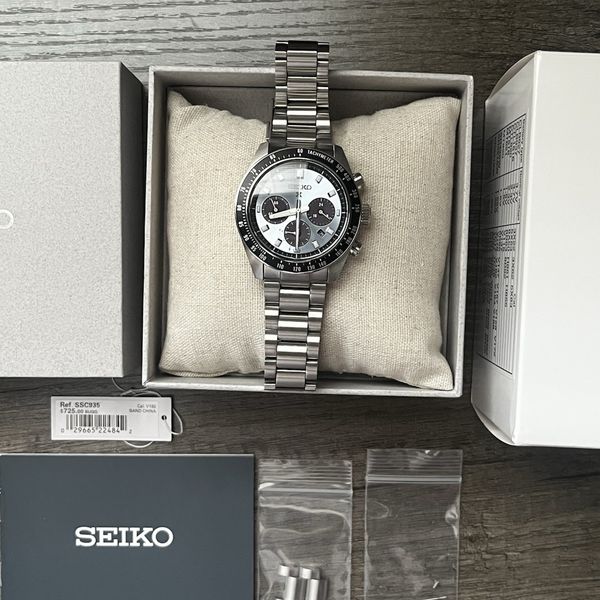 Seiko SSC935 Prospex Light Blue Speedtimer Solar Watch 100m Box Tags ...